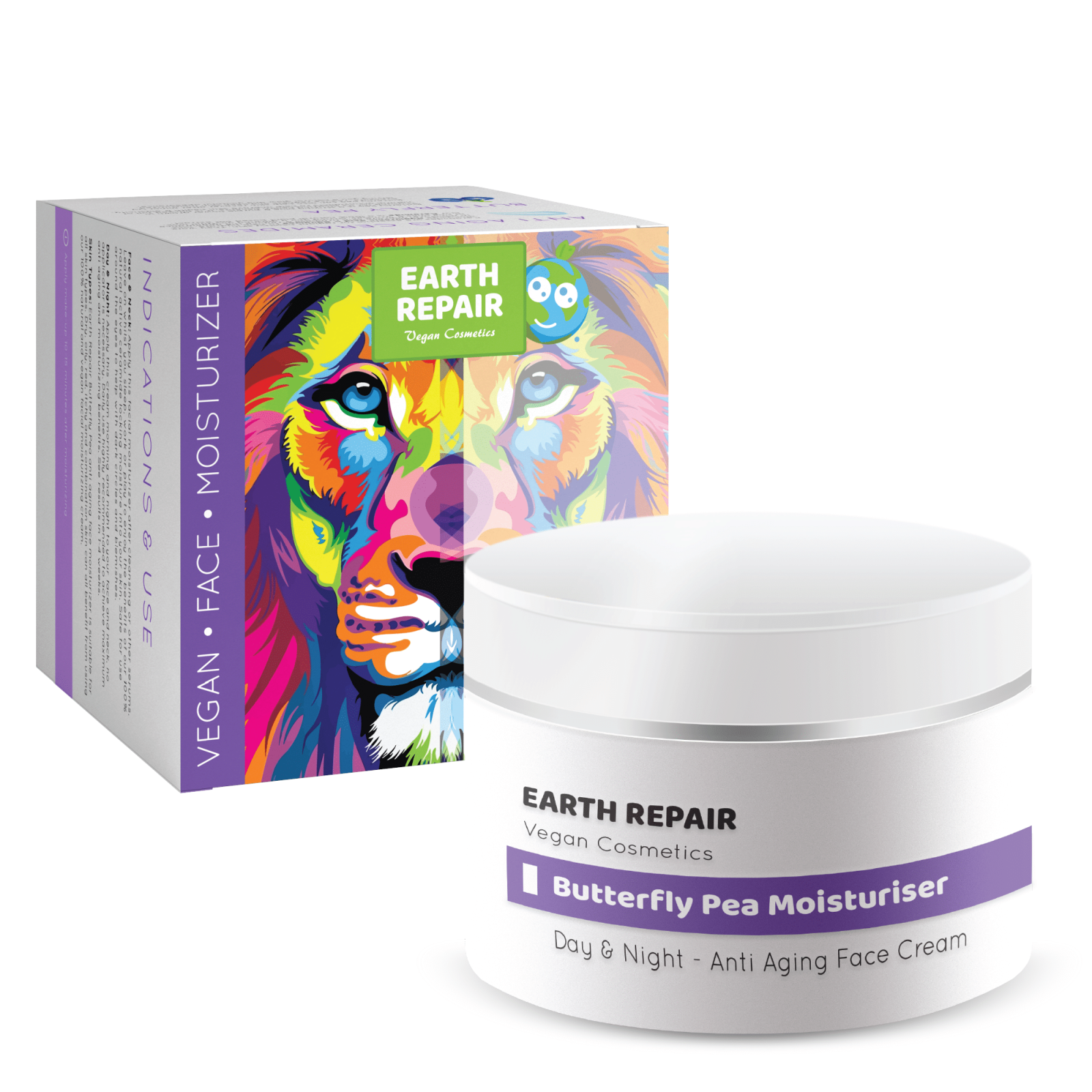 Butterfly Pea Vegan Moisturizer Anti Aging Face Cream · Earth Repair